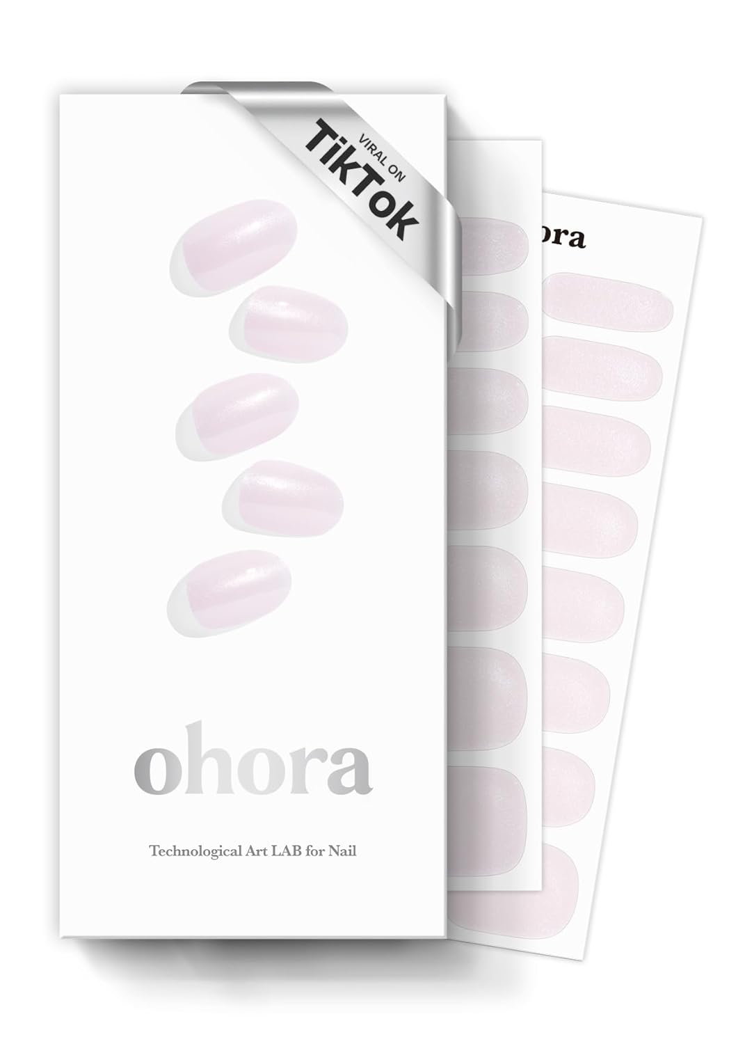 Amazon.com: ohora Semi Cured Gel Nail Strips (N Glazed Donut) - White, Solid, Works with Any UV ...