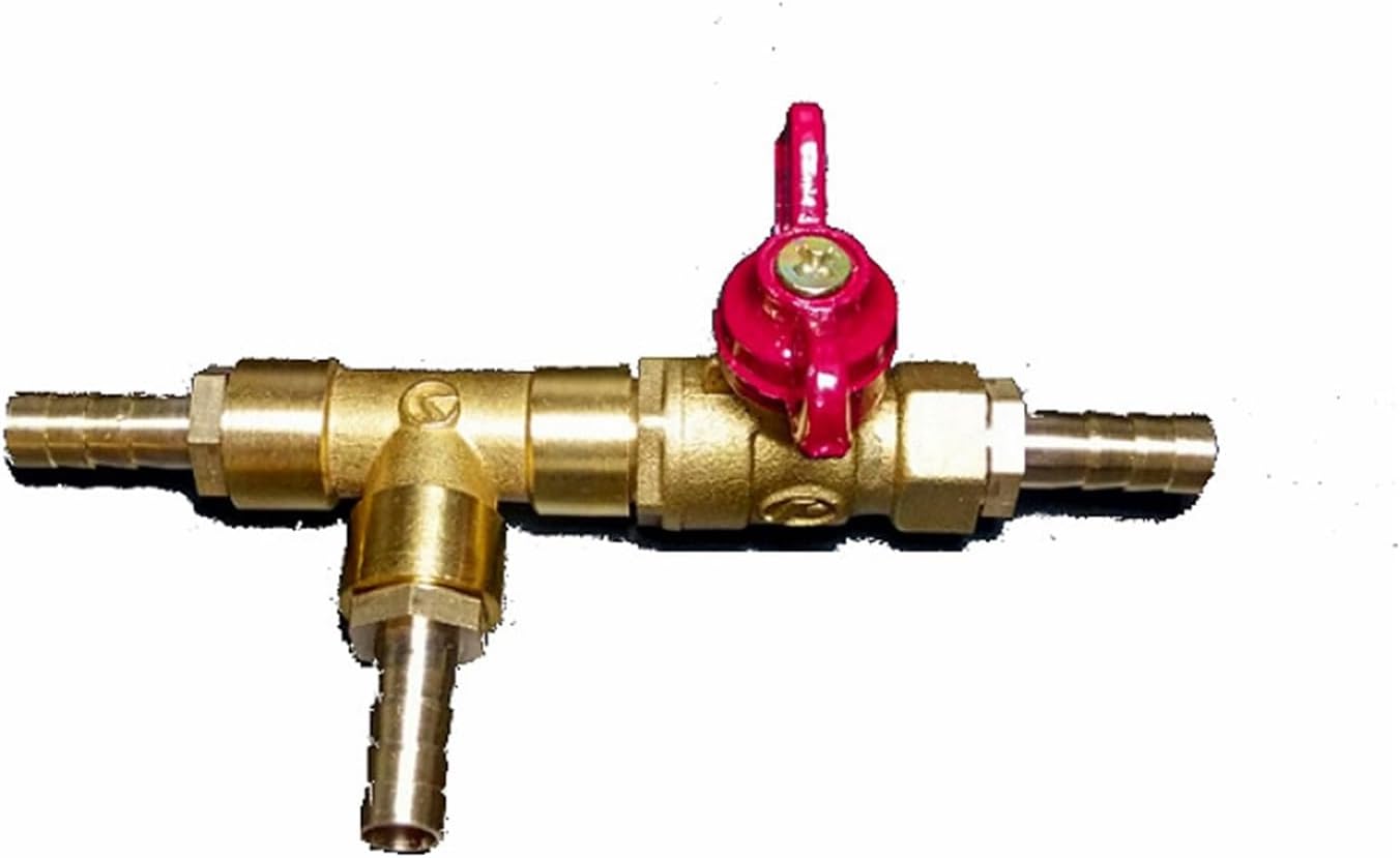 Amazon.com: SSIMOO Brass T Type 3-Way Shut Off Ball Valve Fitting Hose ...