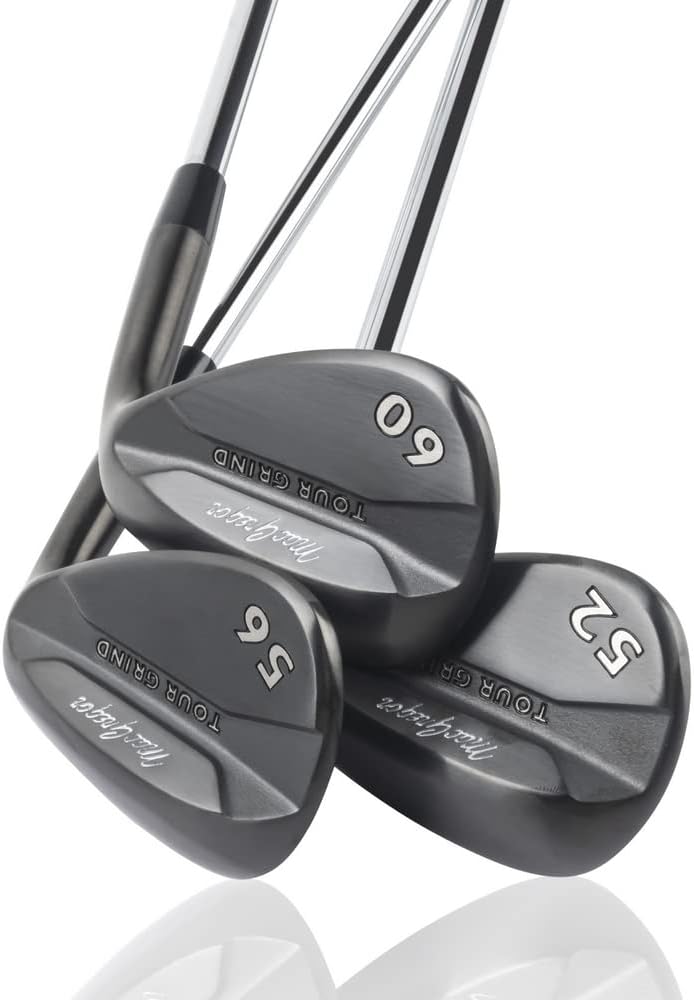 MacGregor Golf Tour Grind Milled Face Golf Wedge Set, Black, Mens Right ...