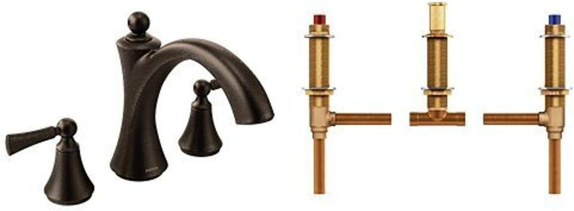 Moen T653ORB-4792 Wynford Two-Handle non Diverter Roman Tub Faucet with ...