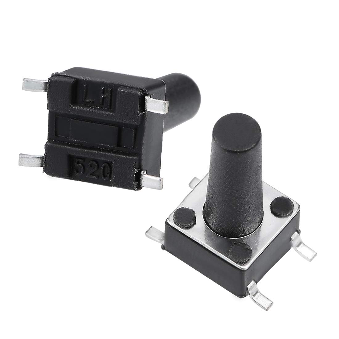 uxcell 6x6x12mm Momentary Panel PCB Surface Mounted Devices SMT Mount 4 ...