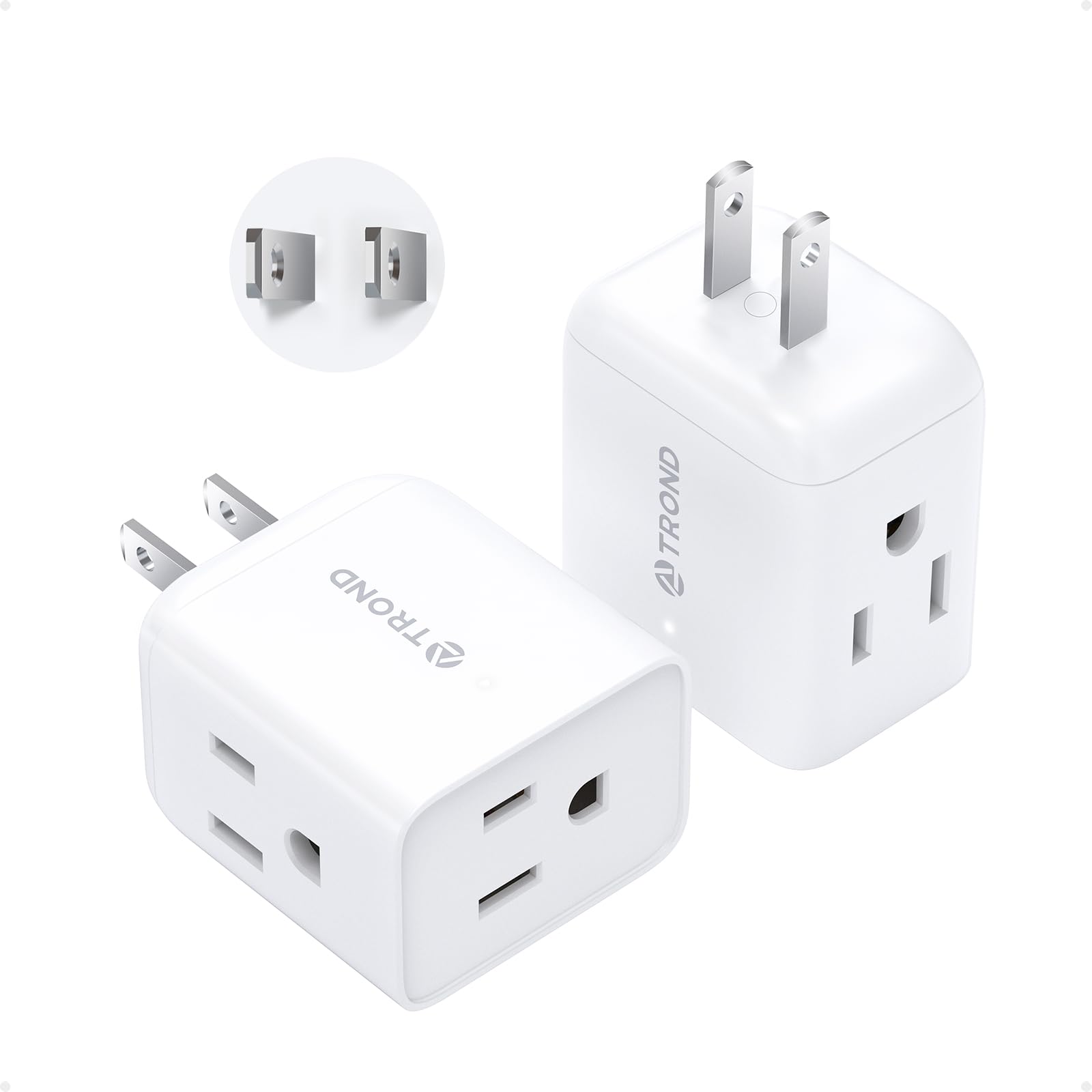 Snapklik.com : 2 Prong To 3 Prong Outlet Adapter, Multi Plug Wall ...
