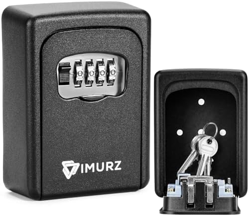 SINZUX 4-Digit Combination LockBox, Wall Mounted-Key Lock Box Police ...