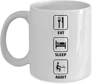 Amazon.com: Eat. Sleep. Audit – Funny Coffee Mug For Accountant : Home ...