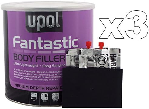 U-POL 3 x Fantastic Polyester 2K Body Filler 3 Litre For Deep Filling ...