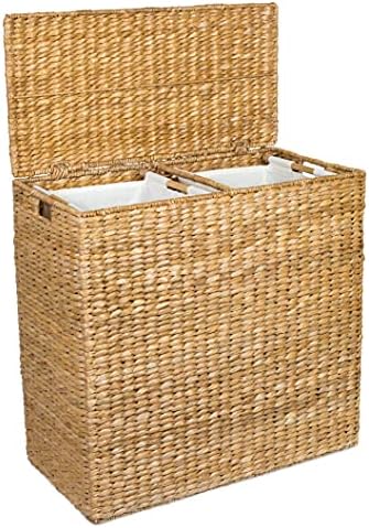 BirdRock Home Oversized Divided Hamper with Liners and Lid (Espresso ...
