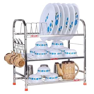 D.k 11® Stainless Steel 3 Layer Dish Rack (Utensils) for Kitchen. Wall ...