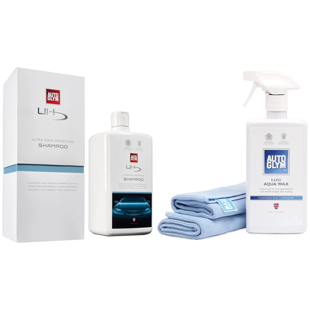 Autoglym Ultra High Definition Shampoo, 1 Litre & Rapid Aqua Wax, 500ml ...