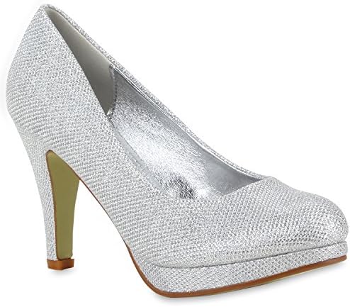 Erstaunlich Glitzer Pumps Silber Bild
