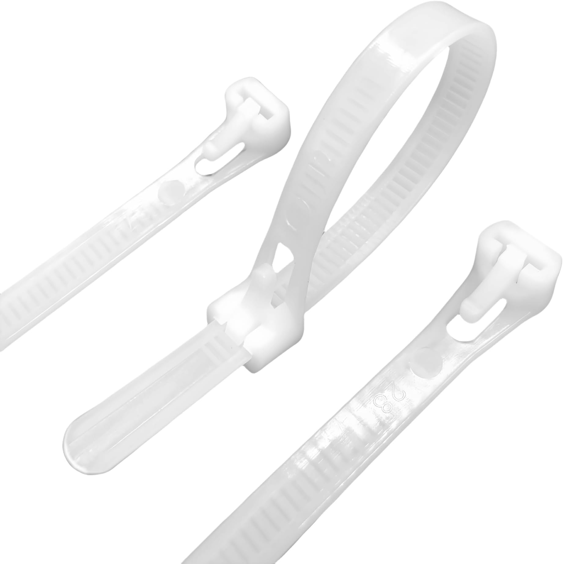 Amazon.com: GTSE 12” White/Clear Reusable Zip Ties, 100 Pack, 50lb ...