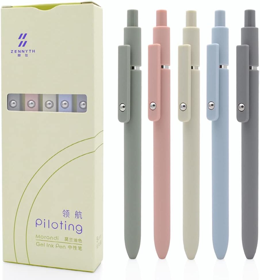 czxwyst 5pcs Retractable Gel Ink Pens 0.5mm Fine Point Black Ink ...