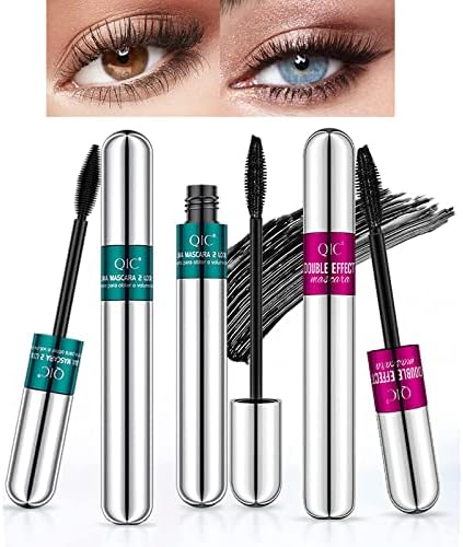 Amazon.com : Vibely Mascara 5x Longer Waterproof, 2 in 1 4D Silk Fiber ...