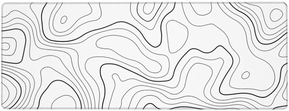 Topographic Mouse Pad White Long Extended Gaming Mouse Pad Large Desk ...