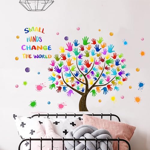 Amazon.com: Small Hands Change The World Wall Stickers Inspirational ...