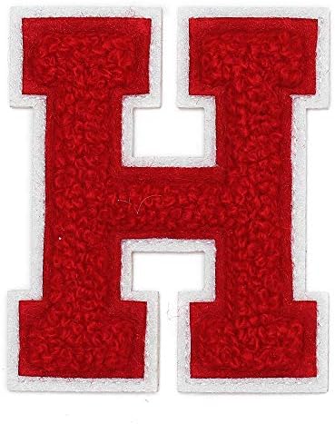 Amazon.com: Letter H - Chenille Stitch Varsity Iron-On Patch by pc, 4-1 ...