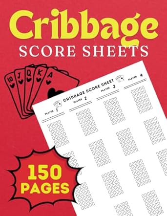 Cribbage Score Sheets: 150 Large Score Pads with 8.5 x 11 inches For ...