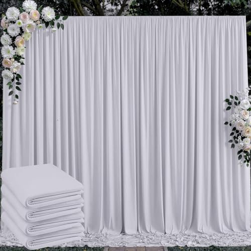 Amazon.com: 20 ft x 10 ft Wrinkle Free Silver Backdrop Curtain for ...