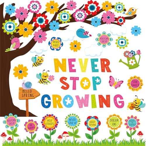 Amazon.com: ReliThick Spring Tree Decorations for Classroom Never Stop ...