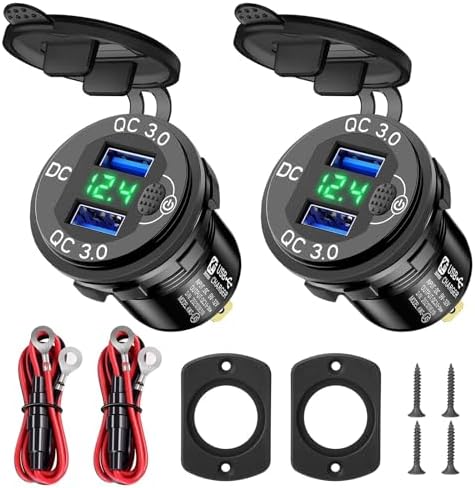 Amazon.com: Linkstyle 2PCS 12V USB Outlet, 18W Quick Charge 3.0 Dual ...