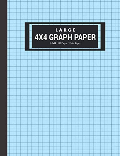 Large 4x4 Graph Paper: Quad Ruled -Blue Cover: Books, Emma.Mom ...