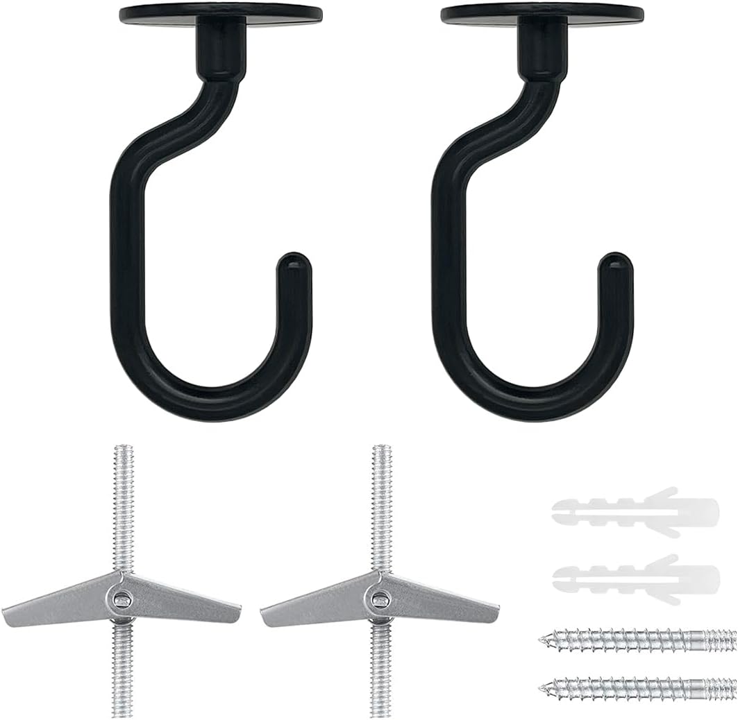 Amazon.com: Evsteluo 2 Sets Large Swag Ceiling Hooks Heavy Duty Swag ...