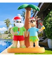 Amazon.com: 8FT Christmas in July Inflatables, Hula Santa Claus and ...