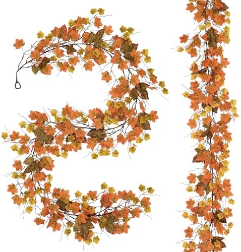 Amazon.com: MARTINE MALL 2 Pack Fall Maple Leaves Garland, 6.5ft/Piece ...