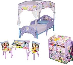 Disney Tinkerbell Toddler Bedroom Set - Toddler Bed with Rails, Toy ...