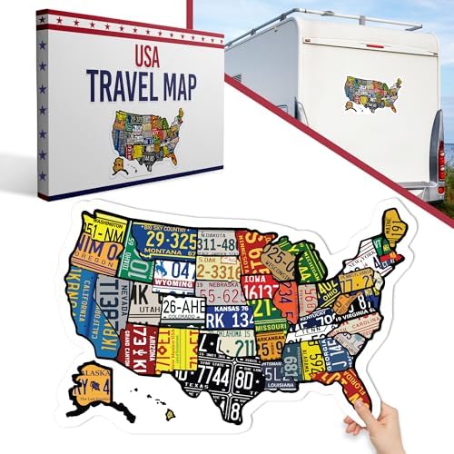 Amazon.com: RV State Map Sticker Travel Map - 11" x 17", Explore & Mark ...