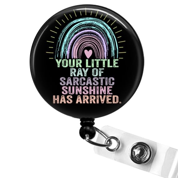 Amazon.com: Funny Ray of Sarcastic Sunshine Badge Reel, Sarcastic Badge ...