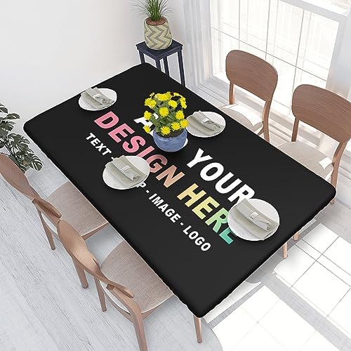 Personalized Custom Tablecloths for 4ft Rectangle Tables with Elastic ...