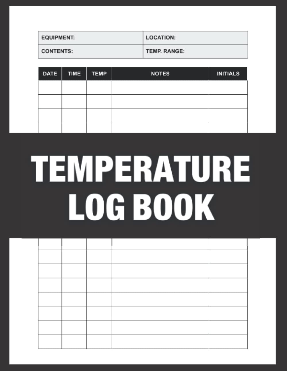 Temperature Log Book: Temperature Record Book For Food With 120 Pages ...