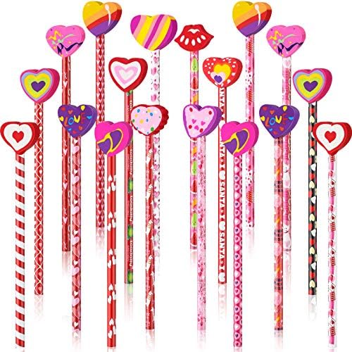 Amazon.com : Zonon 36 Pieces Valentines Pencils with Heart Shape ...