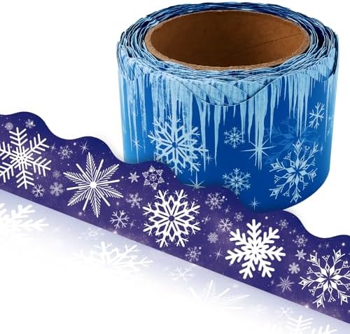Amazon.com: Outus Adhesive Snowflakes Bulletin Board Borders Trim, 49 ...