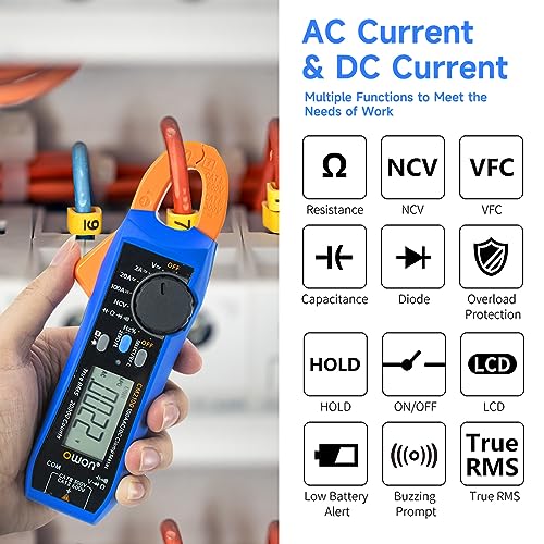OWON CM2100 Mini Digital Clamp Meter 20000 Counts Handheld True RMS AC ...