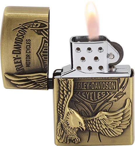 K&S Harley Davidson HD Brass Butane Cigarette Lighter (Golden) : Amazon ...