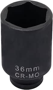 Amazon.com: GDFYMI 1/2 inch Drive x 36 mm Deep Impact Socket, CR-MO 6-Point Axle Nut Socket, for ...