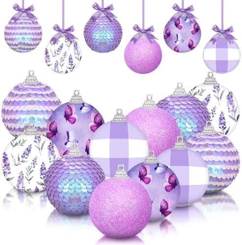 Amazon.com: Riceshoot 12 Pcs Summer Tree Ornaments Sequin Ball ...