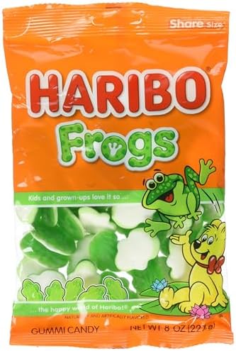 Amazon.com : Haribo Gummi Candy | Green & White Frogs in a Shareable ...