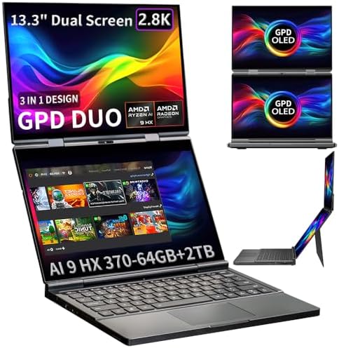 Amazon.com: GPD Duo-13.3" OLED Dual-Screen 3 in 1 Design Laptop PC ...