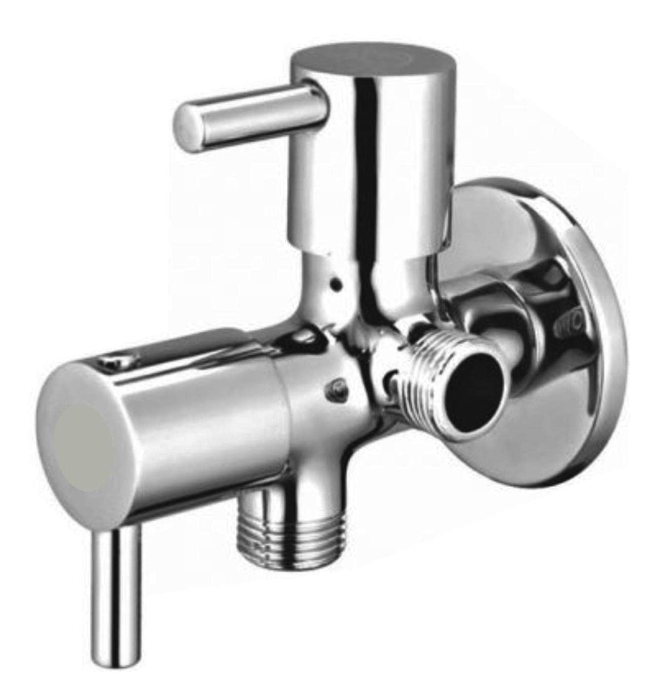 DRIZZLE Brass Flora 2 In 1 Two Way Angle Valve Stop Cock/Angle Tap ...