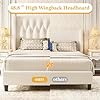 Amazon.com: HISOFT Queen Bed Frame, Velvet Upholstered Queen Platform ...