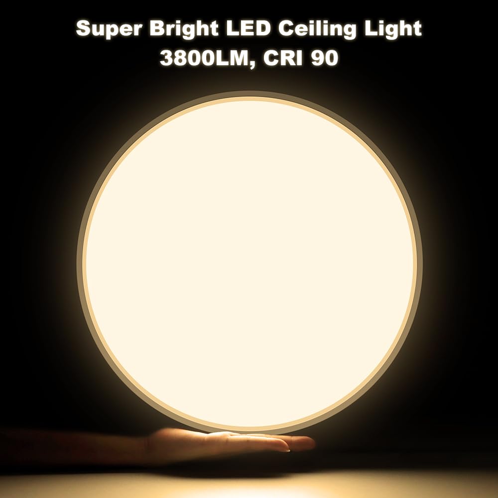 Snapklik.com : 15.7inch 32W LED Flush Mount Ceiling Light, 2800K Warm ...