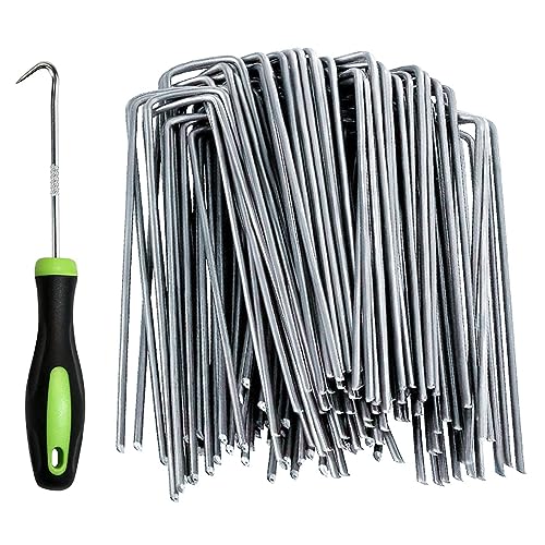 Snapklik.com : 100 Pcs Landscape Staples, 4 Inch 9 Gauge Garden Stakes ...