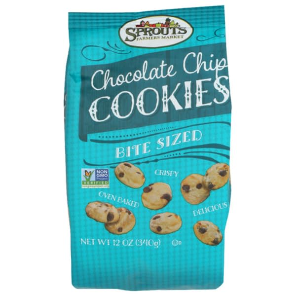 Amazon.com: Sprouts Bite Size Chocolate Chip Cookies - 12 oz (340g ...