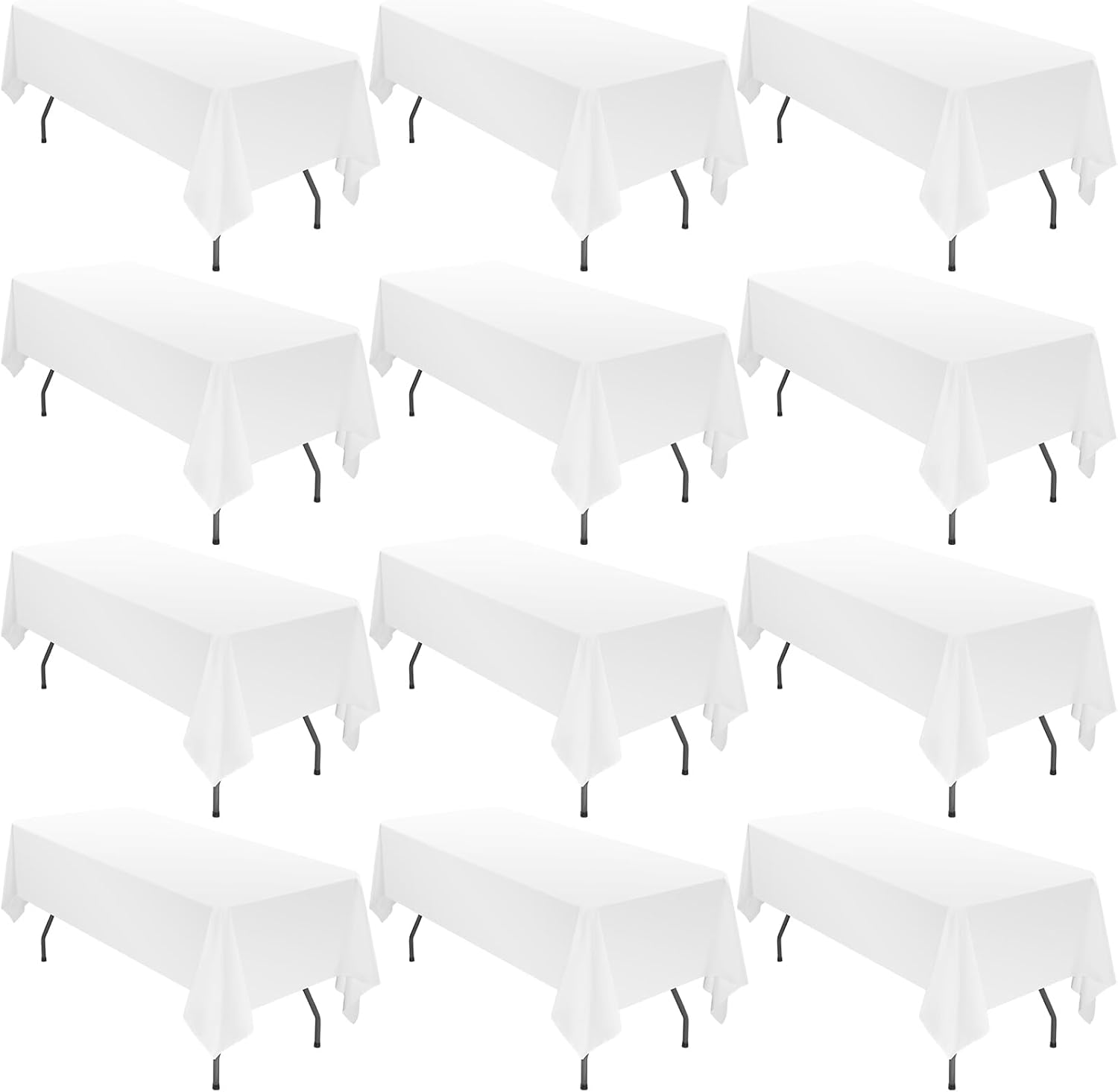 Amazon.com: 12 Pack 60 x 126 Inch Tablecloth Rectangle, White Rectangle ...