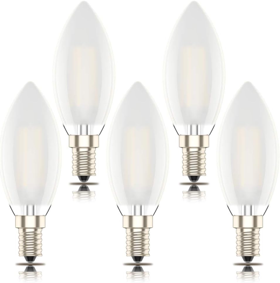 LED E14 Dimmable Candle Bulbs, Small Edison Screw, C35 SES Frosted ...