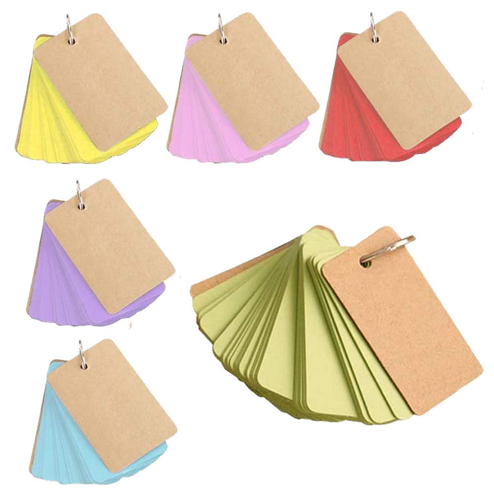 Buy 300 Pieces Cards with Ring Binder, Simple Learning Notepads, Kraft ...