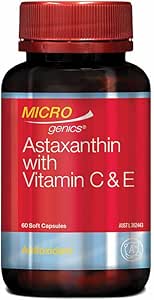 Microgenics Astaxanthin High Strength With Vitamin C & E 60 Capsules ...