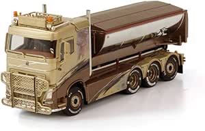 WSI For VOLVO FH4 SLEEPER CAB 8X4 HOOKLIFT SYSTEM + HOOKLIFT CONTAINER ASPHALT PER BRODDES 1/50 ...